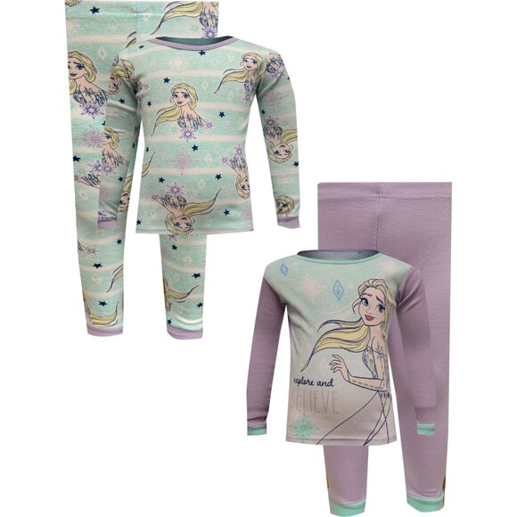 Disney | Pajamas | Disney Frozen Ii Elsa 4 Piece Cotton Pajama Size ...